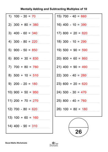 Menatally adding and Subtracting Multiples of 10 and 100 | Teaching ... Menatally adding and Subtracting Multiples of 10 and 100 | Teaching ...