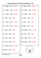 Menatally adding and Subtracting Multiples of 10 and 100 | Teaching ...