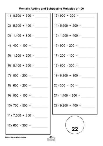 Menatally adding and Subtracting Multiples of 10 and 100 | Teaching ... Menatally adding and Subtracting Multiples of 10 and 100 | Teaching ...