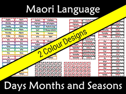 Maori Language Labels Days Months and Numbers New Zealand Te Reo ...