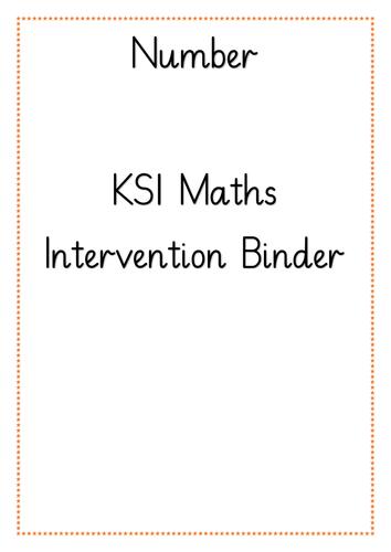 KS1 Number Intervention Binder | Teaching Resources