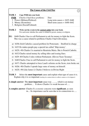 Causes of the English Civil War 4 Lessons | Teaching Resources