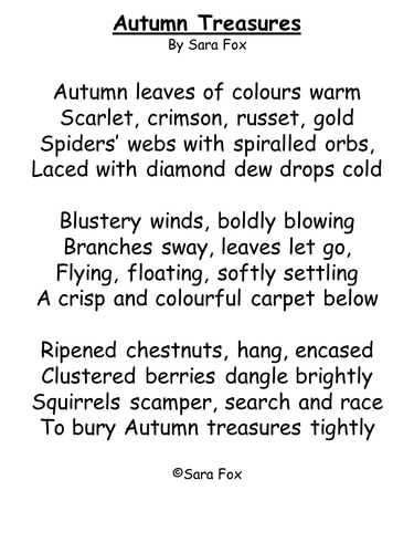 Autumn Poems and English Activities | Teaching Resources