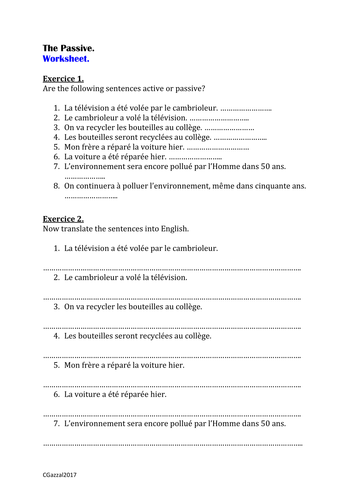 The Passive in French - A Complete Guide. | Teaching Resources