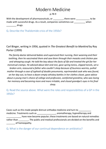 AQA GCSE History - Britain: Health and the People - 20th Century ...