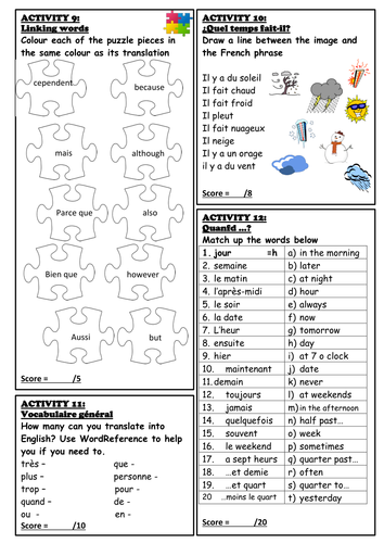 KS3 revision booklet - French | Teaching Resources