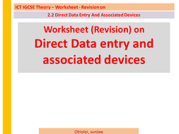 Worksheet – Revision on Direct Data Entry and Associated Devices ...