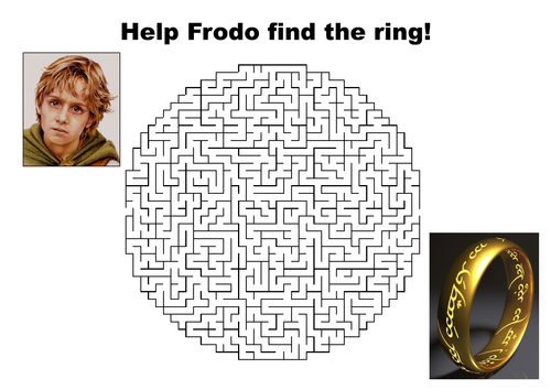 Help Frodo find the ring - Lord of the Rings Maze Puzzle | Teaching ...