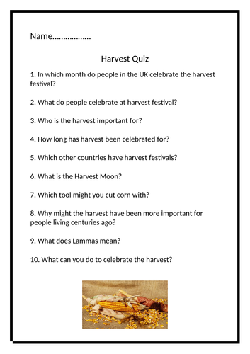 Harvest Festival Pack – Assembly, Presentation, Lesson, Activity, Quiz ...