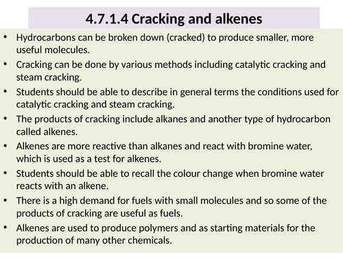 AQA Trilogy Cracking & alkenes | Teaching Resources