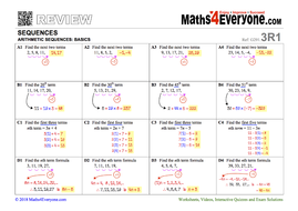 GCSE Revision (Arithmetic Sequences) | Teaching Resources
