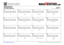 GCSE Revision (Using nth Term Formulae) by Maths4Everyone | Teaching ...