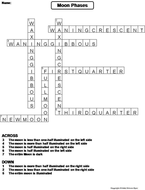 Phases of the Moon Crossword Puzzle | Teaching Resources