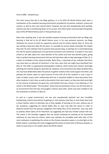 AP History - Introduction to Writing DBQs (Document Based Questions ...