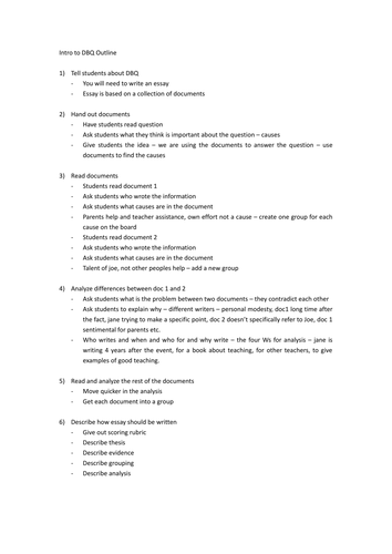 AP History - Introduction to Writing DBQs (Document Based Questions ...