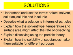 Solubility (KS3) | Teaching Resources