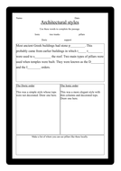 Ancient Greeks - Architecture Worksheets | Teaching Resources