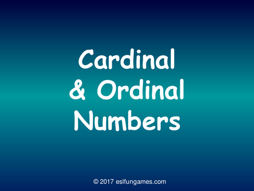 Cardinal-Ordinal Numbers PowerPoint Slideshow | Teaching Resources