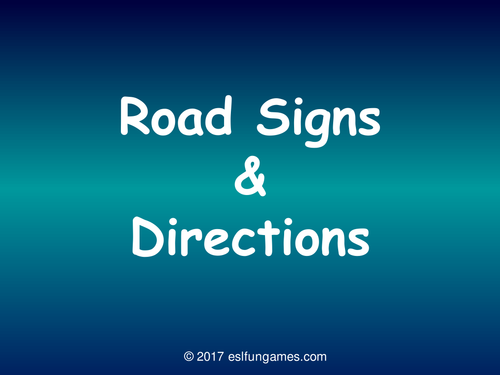 Road Signs-Directions PowerPoint Slideshow | Teaching Resources