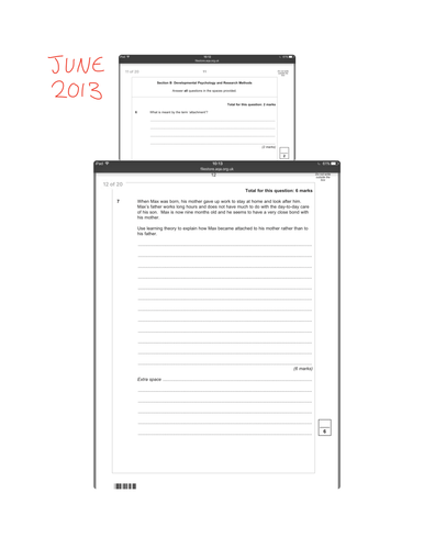 Attachment Exam Question Workbook | A Level Psychology AQA New Spec ... Attachment Exam Question Workbook | A Level Psychology AQA New Spec ...