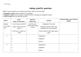 Key Stage 3 - Working Scientifically - Lesson 1 - Asking Questions ...
