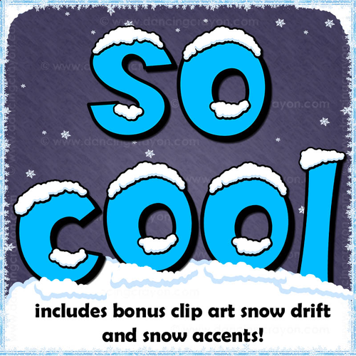 Snow Day Alphabet Letters Clip Art | Bulletin Board Letters and Numbers ...