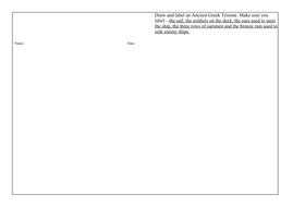 Ancient Greece - Greeks - Trireme Worksheets (Boats, ships, Battle of ...