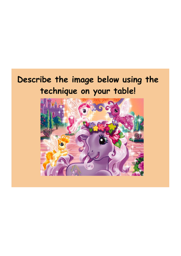 Descriptive writing exam skills lesson using 'My Little Pony' theme ...