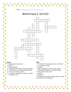 5x Maths Vocabulary Crossword and Wordsearch Puzzles KS1-KS3, Higher ...