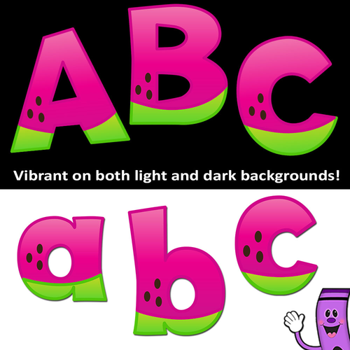 Watermelon Alphabet Letters Clip Art | Bulletin Board Letters and ...