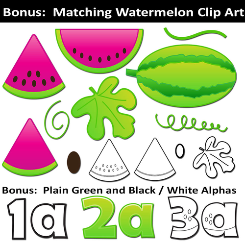 Watermelon Alphabet Letters Clip Art | Bulletin Board Letters and ...