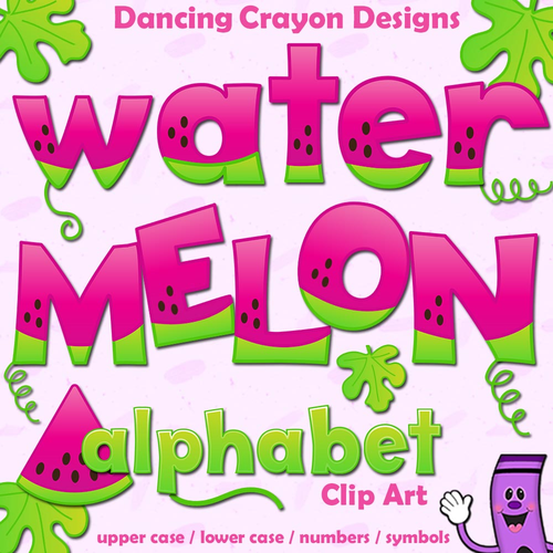 Watermelon Alphabet Letters Clip Art | Bulletin Board Letters and ...