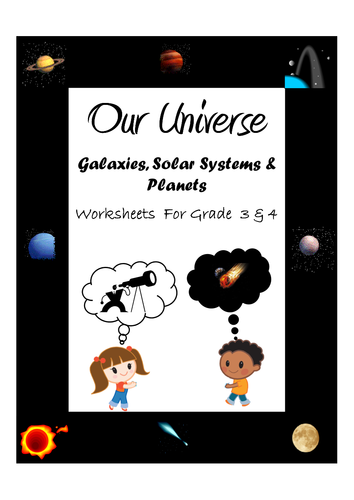 Our Universe , Galaxies, Solar System & Planets - Worksheets for Grade ...