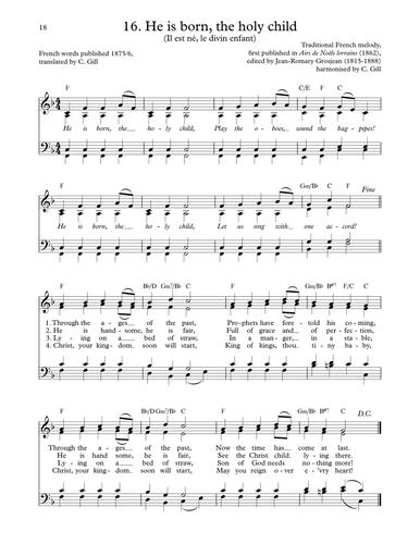 He is born, the holy child (Il est ne, le divin enfant) | Teaching ...