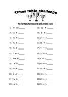 Times tables challenges - Platinum | Teaching Resources