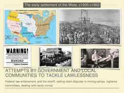 GCSE History of American West in 1800s. Attempts to tackle lawlessness ...