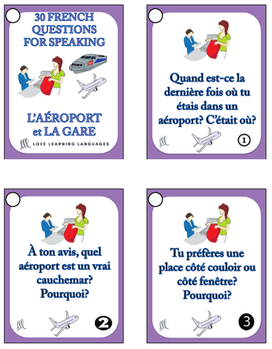 GCSE FRENCH: 30 French Speaking Prompts - L'aéroport et la gare ...