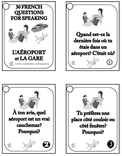 GCSE FRENCH: 30 French Speaking Prompts - L'aéroport et la gare ...