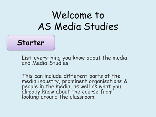 Eduqas A-level Media Studies Introduction | Teaching Resources Eduqas A-level Media Studies Introduction | Teaching Resources