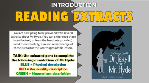 Dr Jekyll and Mr Hyde: Description of Mr Hyde! | Teaching Resources