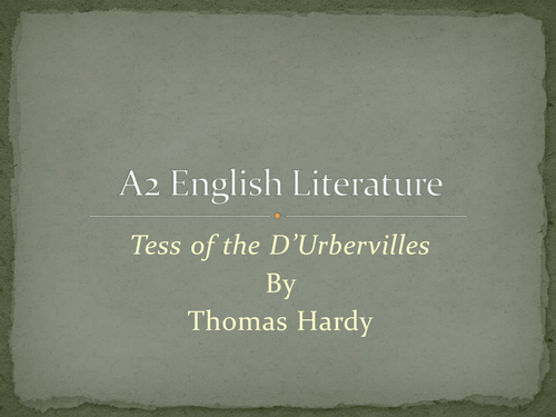 Tess of the D'Urbervilles - Darwin /religion | Teaching Resources