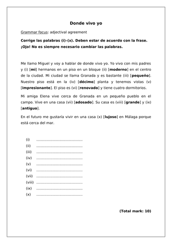 Spanish Gcse And Igcse Pack Of Grammar Gap Fill Revision Tasks Teaching