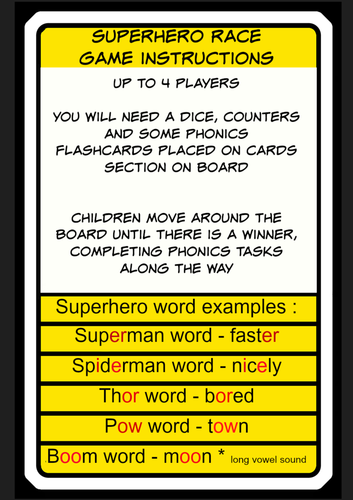 Phonics Superhero race track game - great fun ! - KS1 / KS2 | Teaching ...