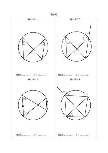 Circle theorems - introduction with whole class and group activities ...