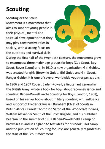 Scouting Handout | Teaching Resources