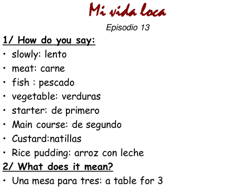 Mi vida loca | Teaching Resources