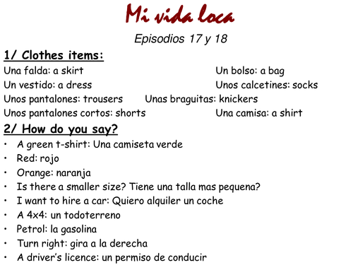 Mi vida loca | Teaching Resources