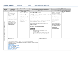 Y10 GCSE Food and Nutrition Scheme of work MTLP | Teaching Resources