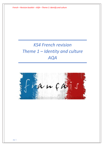 Revision booklet French new GCSE AQA | Teaching Resources