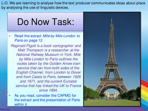 Paris Anthology Aqa English Language And Literature Teaching Resources